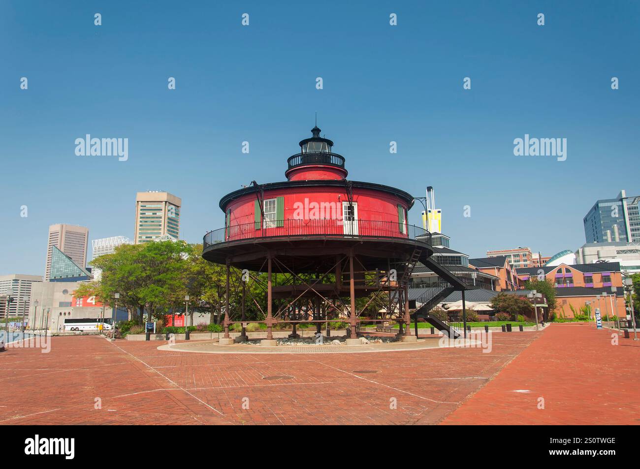 the historic landmark seven foot knoll lighthouse in baltimore maryland ...