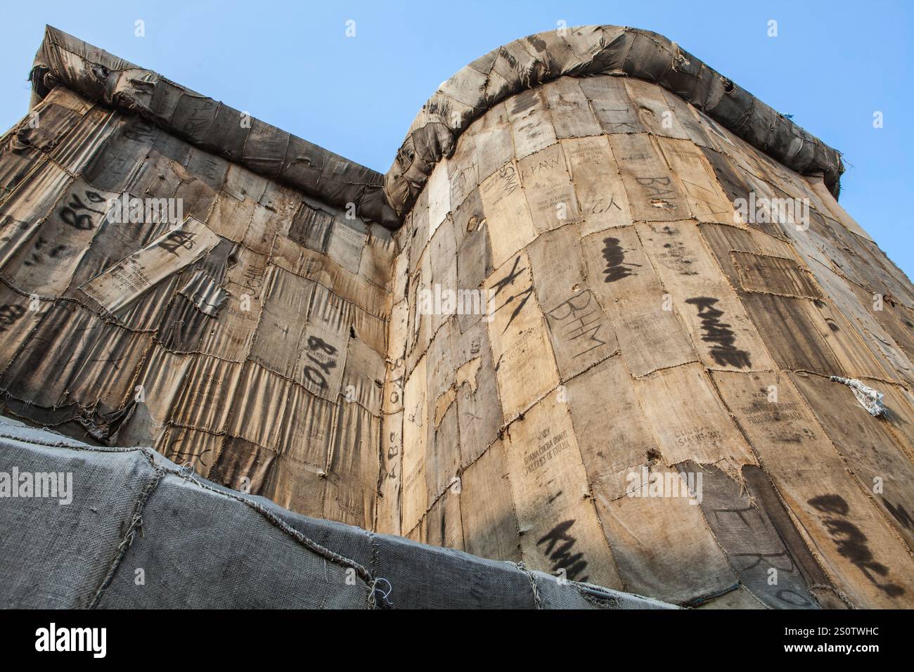 Torwache wrapped with old jute sacks, Check Point Sekondi Loco, by ...