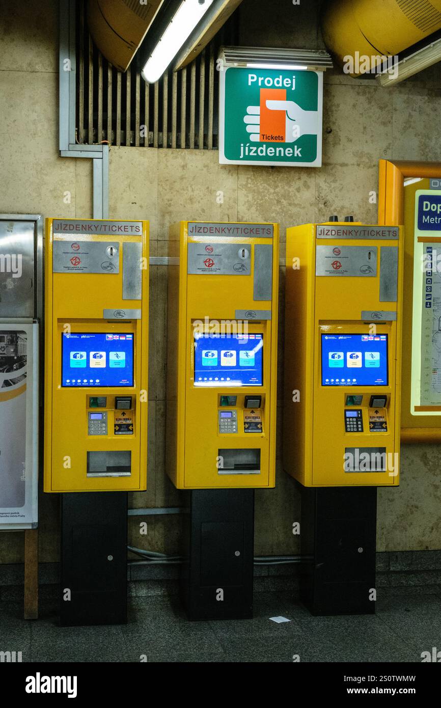 Metro Ticket Vending Machines, Prague, Czech Republic, Czechia Stock ...
