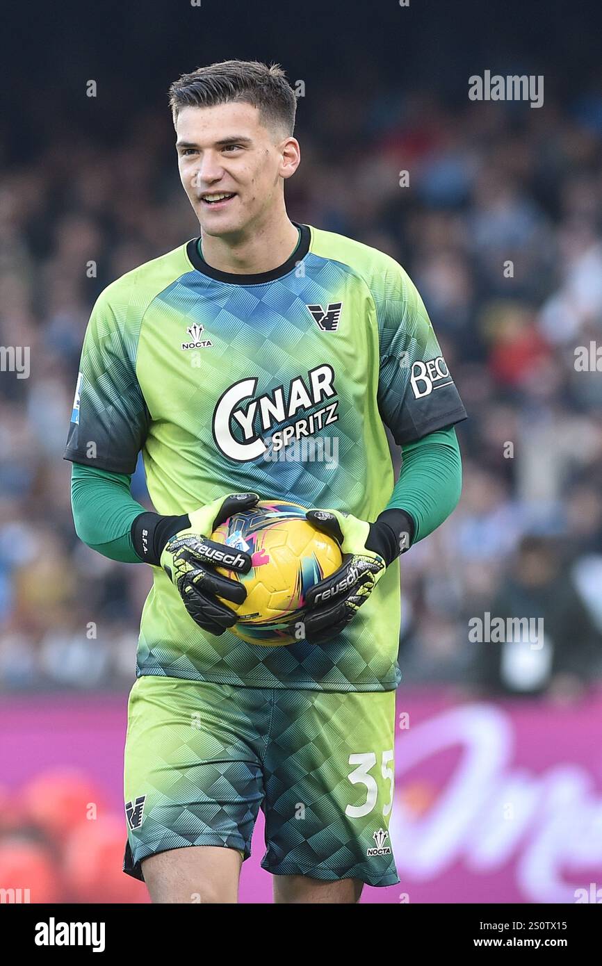 Naples, Italy. 29th Dec, 2024. Filip Stankovic of Venezia FC in action ...