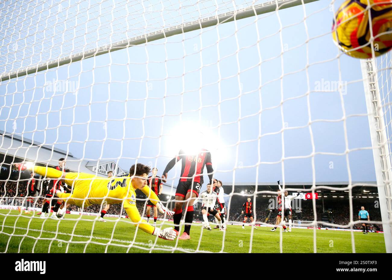 Fulham's Raul Jimenez scores their side's first goal of the game during ...