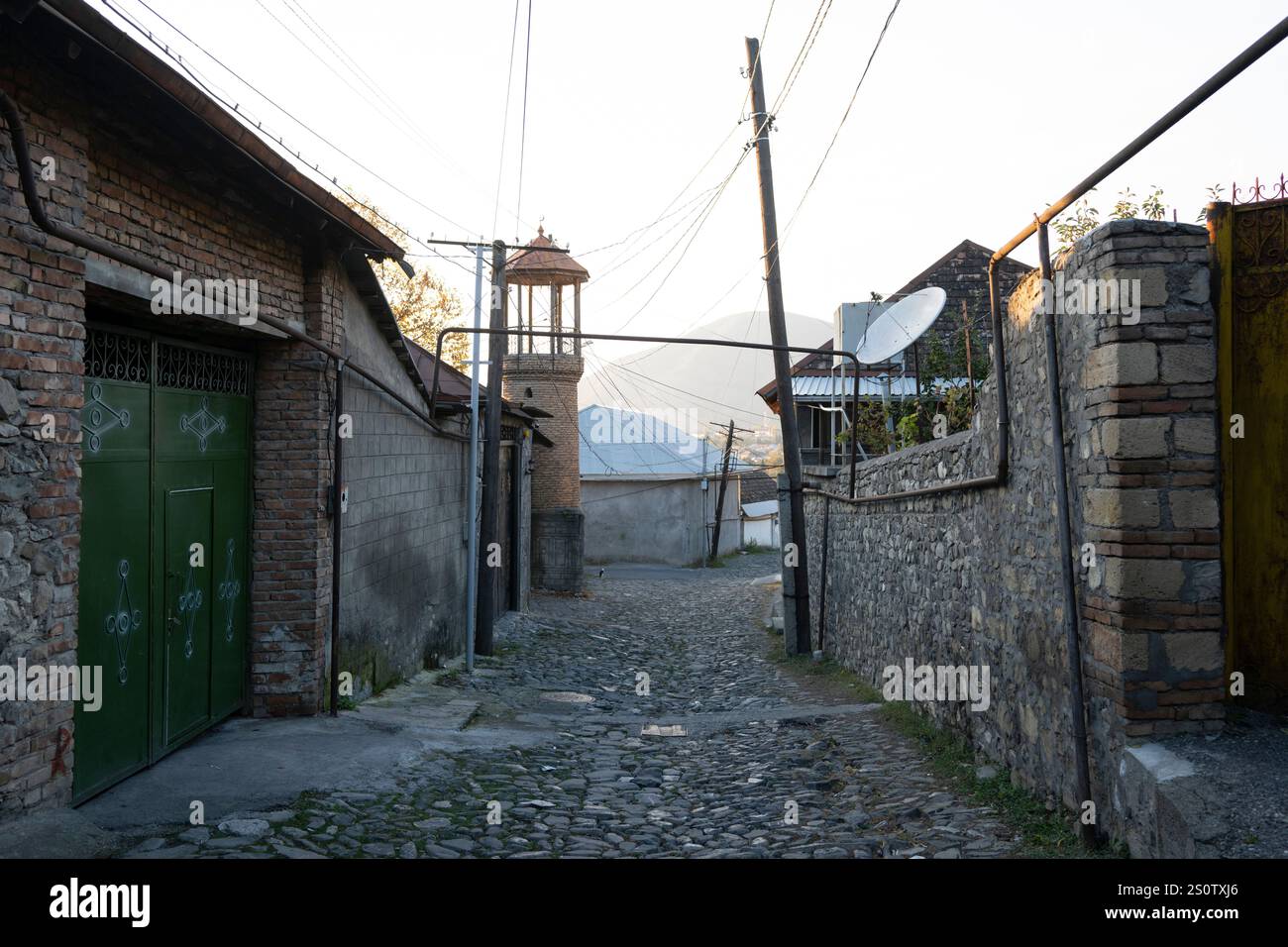 Seki, Azerbaijan. 30th Oct, 2024. The Godak Minaret in the old town ...