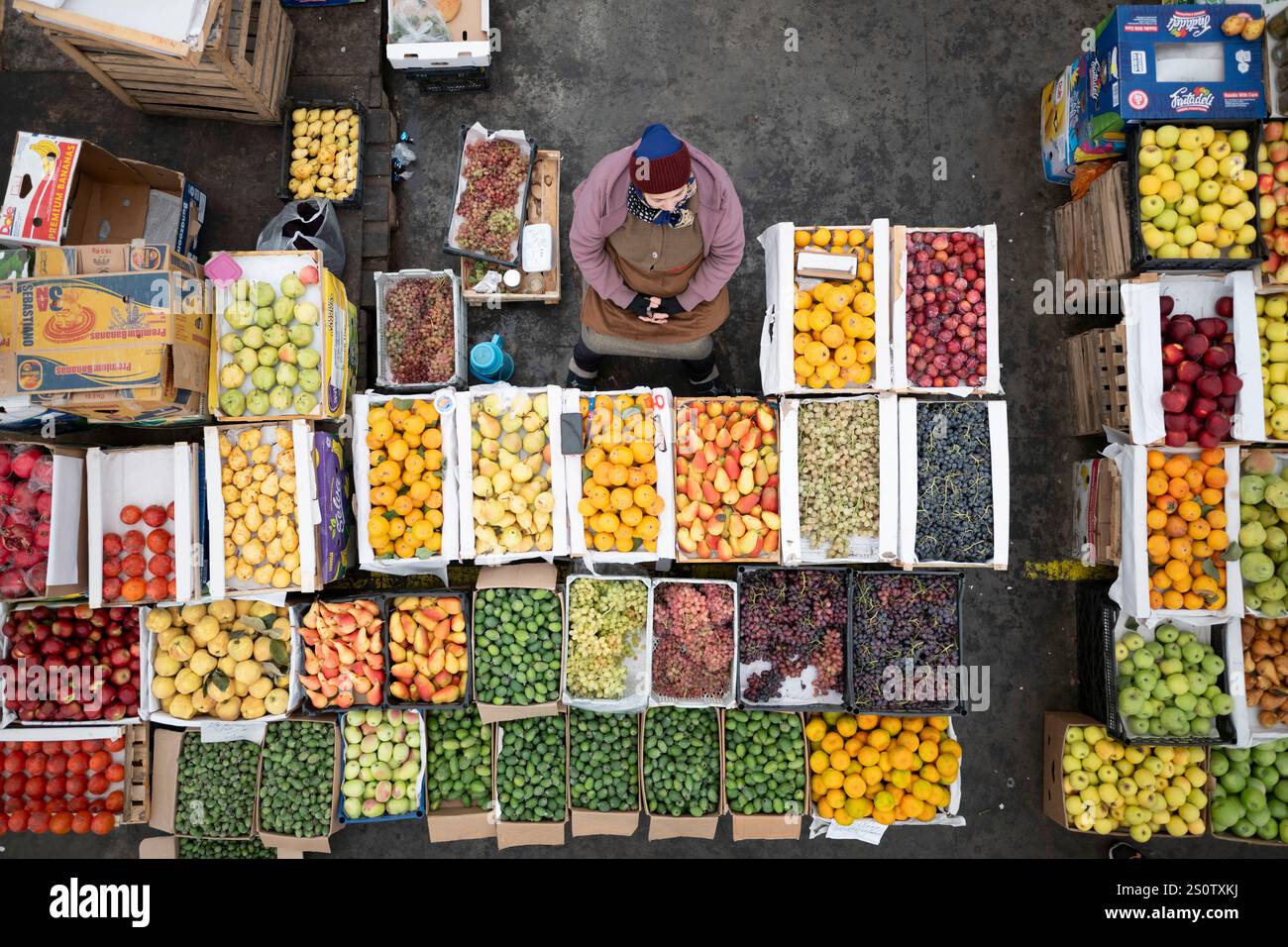 Baku, Azerbaijan. 28th Oct, 2024. Traders at the Yasil Bazar Green ...