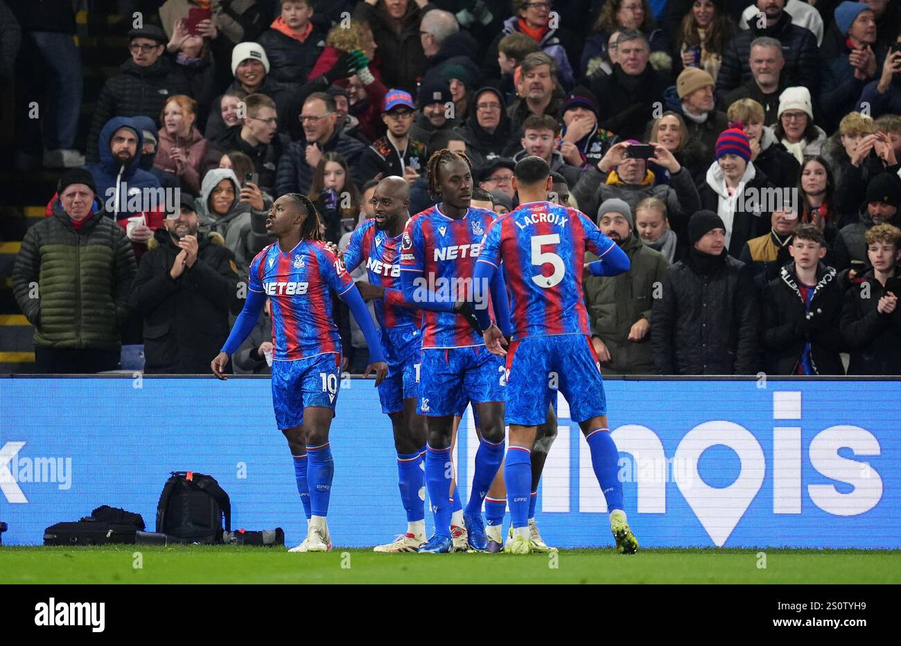 Crystal Palace's Eberechi Eze celebrates scoring their side's second ...
