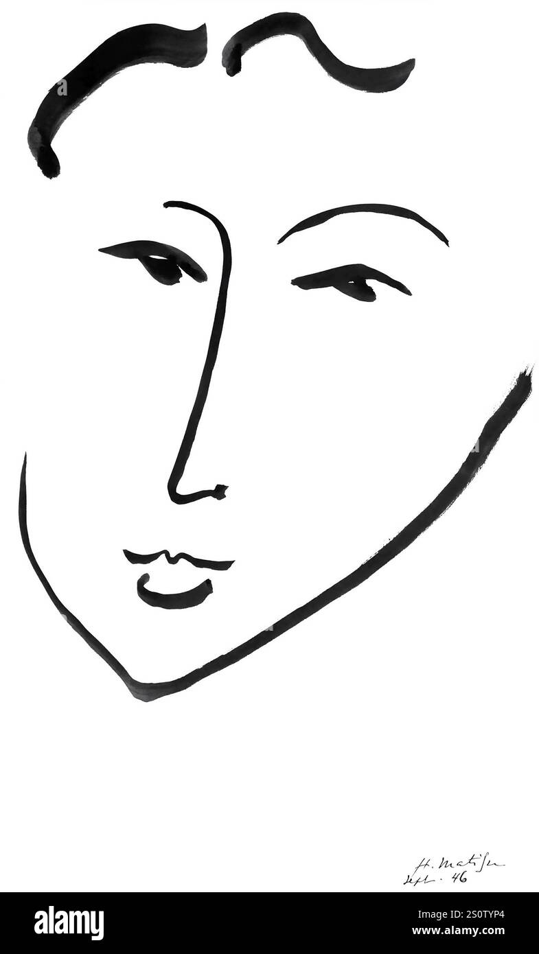 Art by Henri Matisse (1869-1954), Tête de femme, 1946 Stock Photo - Alamy