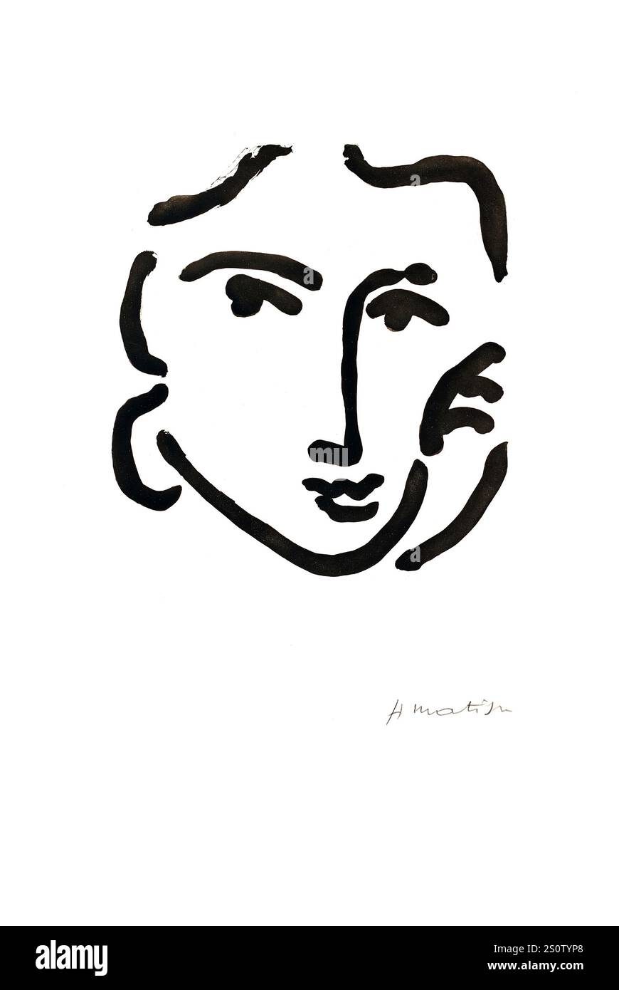 Drawing by Henri Matisse (1869-1954), Nadia au regard sérieux, 1948 ...