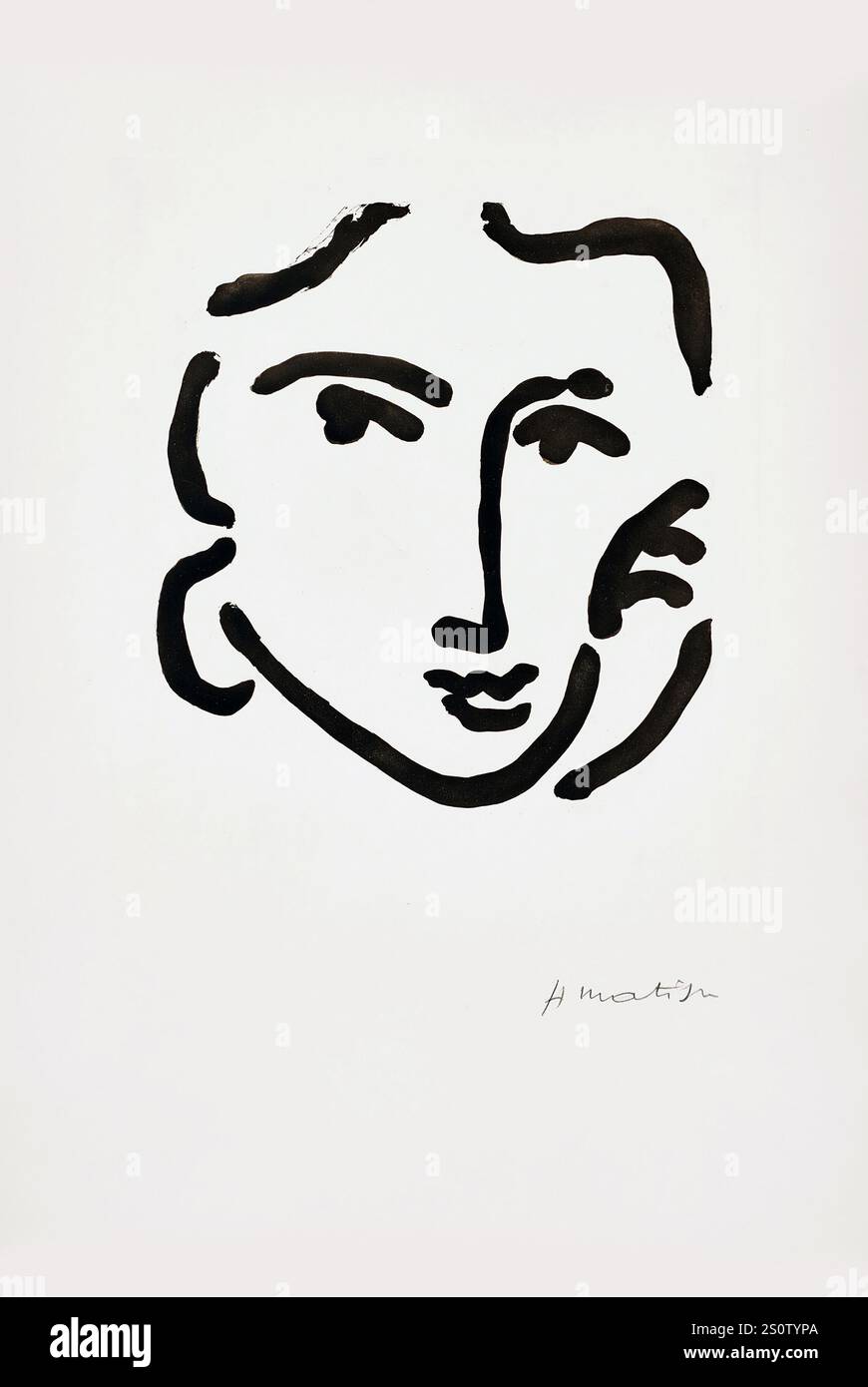 Drawing by Henri Matisse (1869-1954), Nadia au regard sérieux, 1948 ...