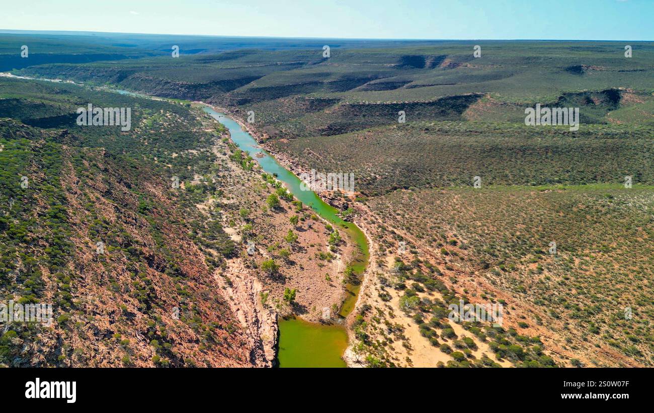 Stunning aerial perspective of Kalbarri Skywalk and its surrounding ...