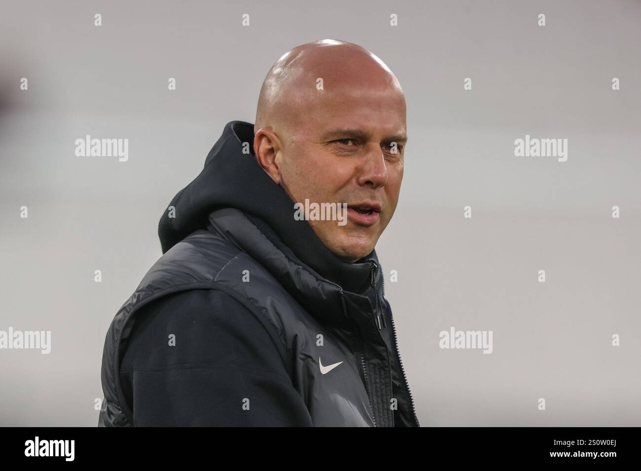 Arne Slot manager of Liverpool arrives during the Premier League match ...