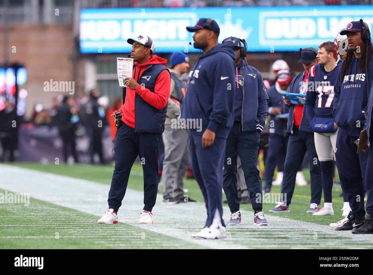 December 28, 2024; Foxborough, MA, USA; New England Patriots defensive ...