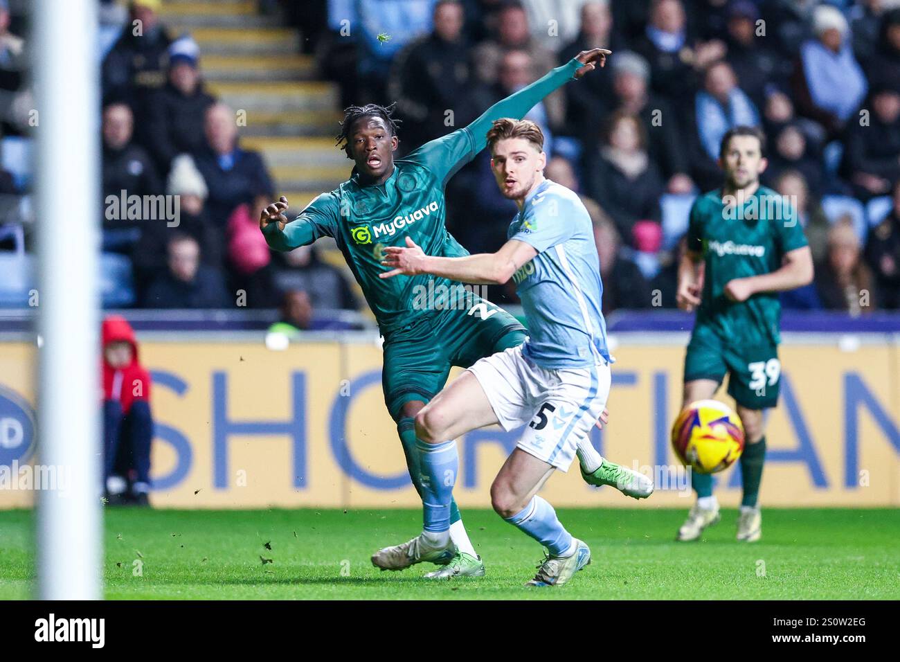 Coventry, UK. 29th Dec, 2024. #25, Romain Esse of Millwall fires the ...