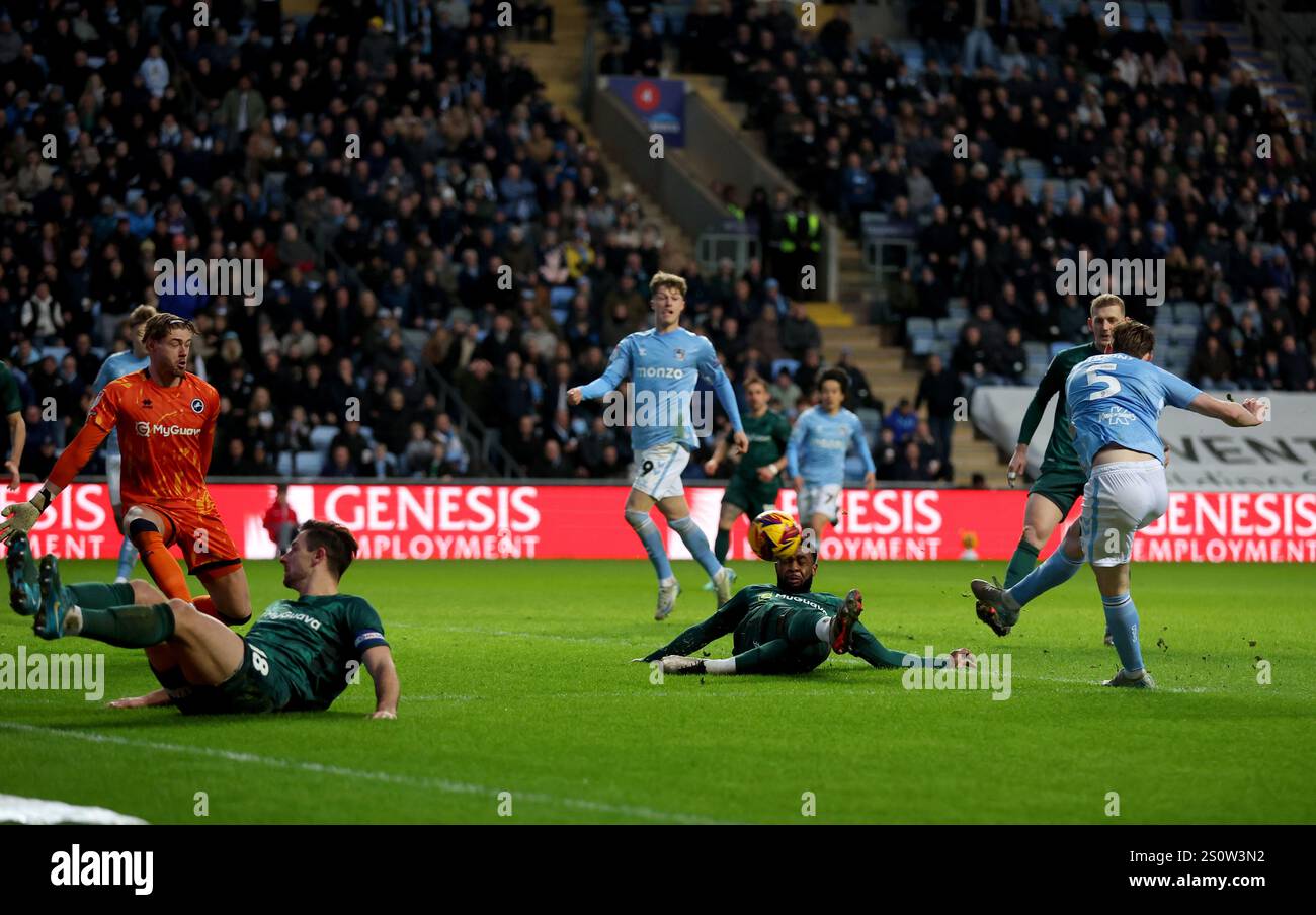 Coventry City's Jack Rudoni has a shot on goal during the Sky Bet ...