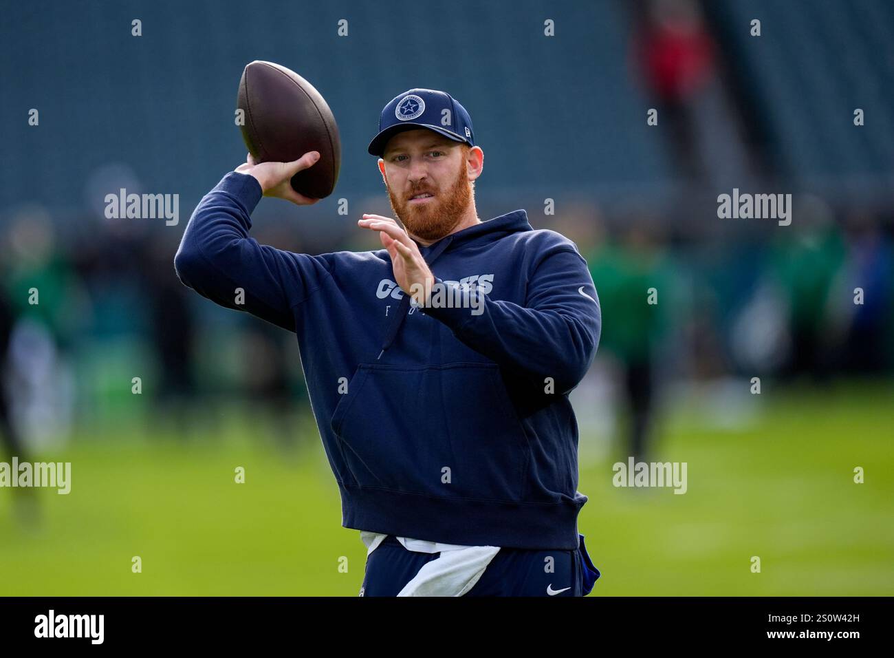Dallas Cowboys quarterback Cooper Rush works out prior to an NFL ...
