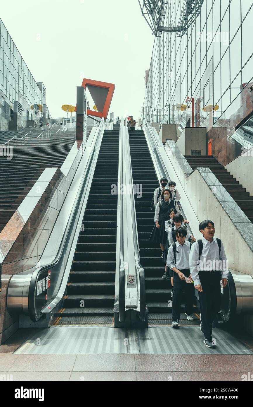 Kyoto, Japan - 05.07.2024: The escalator that goes to the sky garden at Kyoto station Stock ...