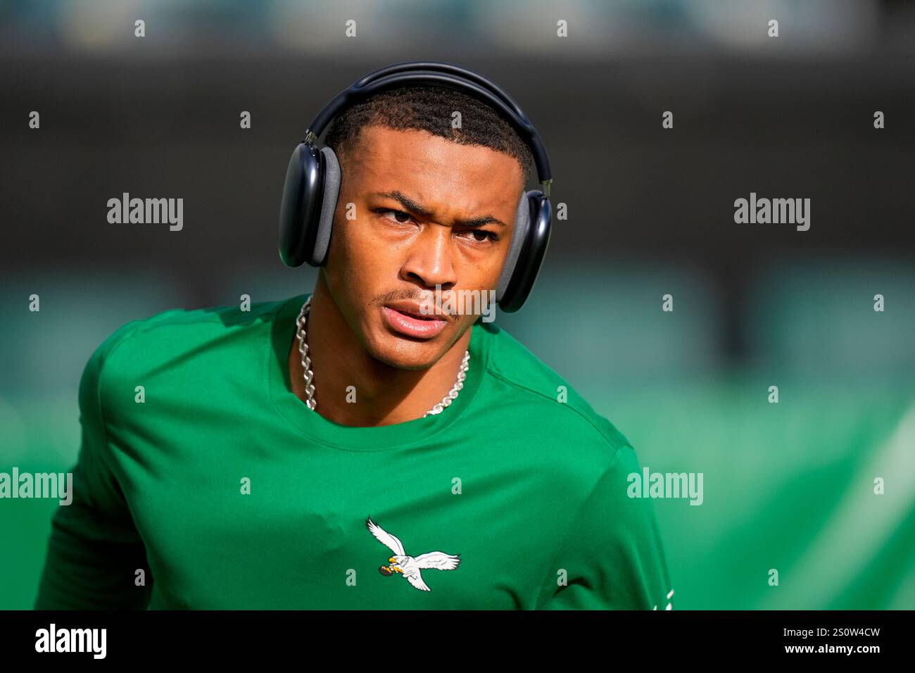 Philadelphia Eagles wide receiver DeVonta Smith works out prior to an ...