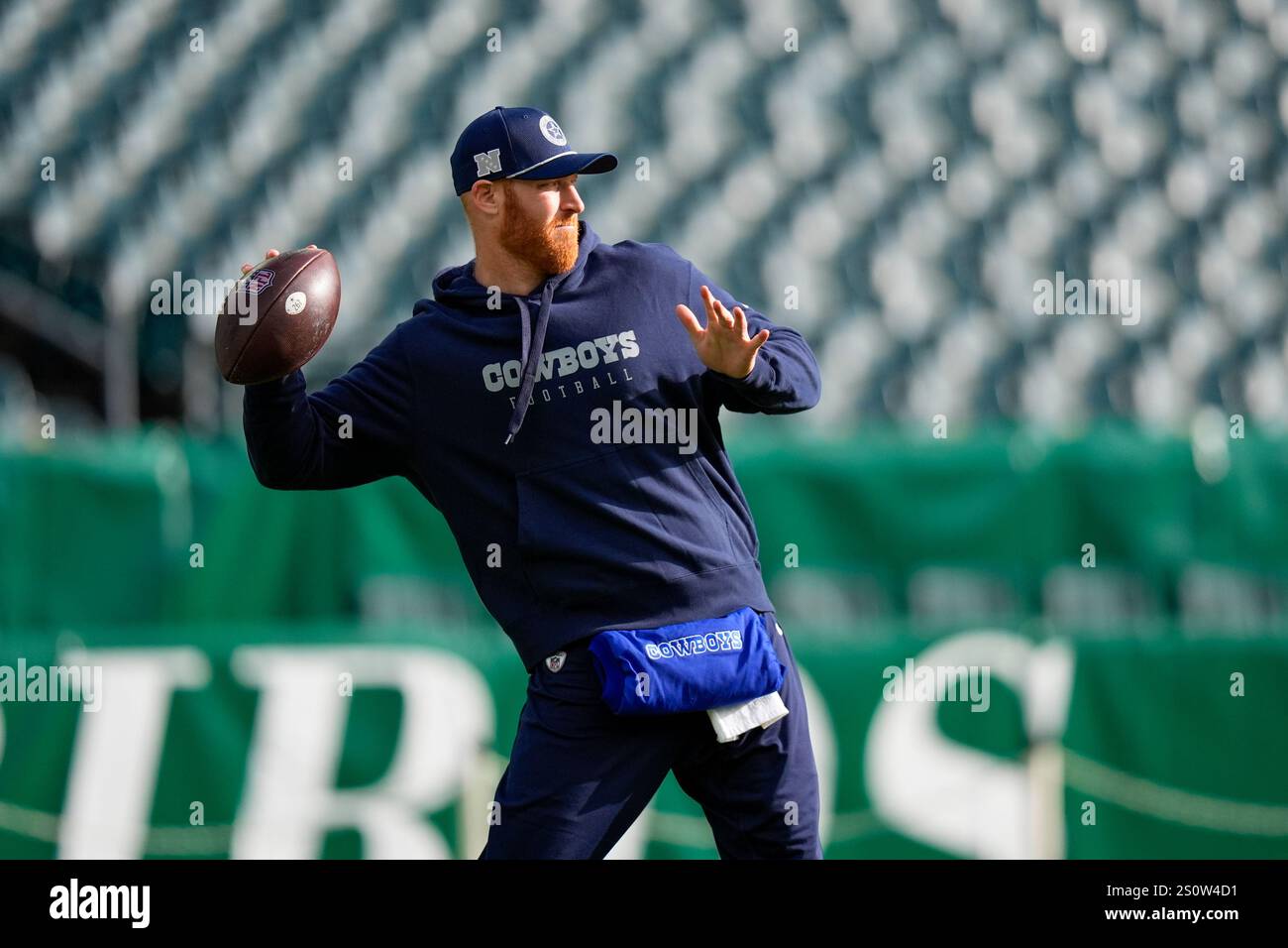Dallas Cowboys quarterback Cooper Rush works out prior to an NFL ...