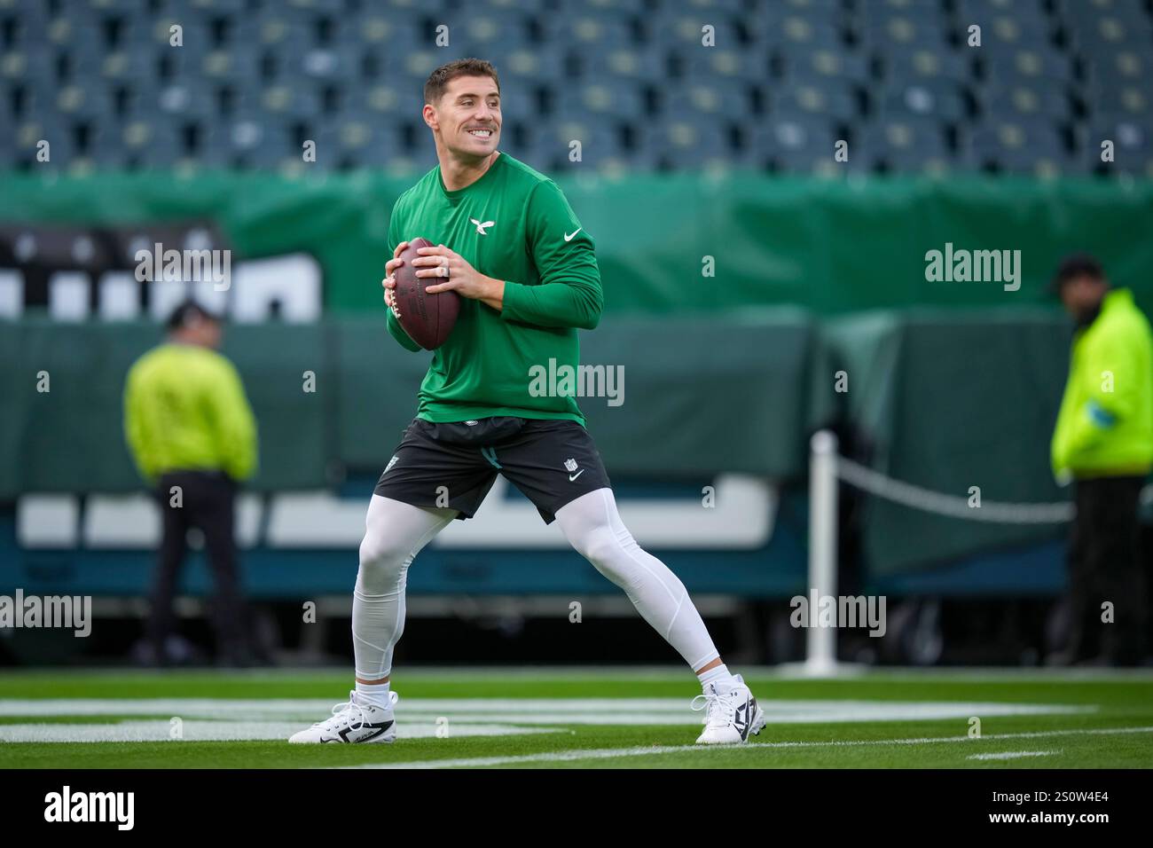 Philadelphia Eagles quarterback Ian Book works out prior to an NFL ...