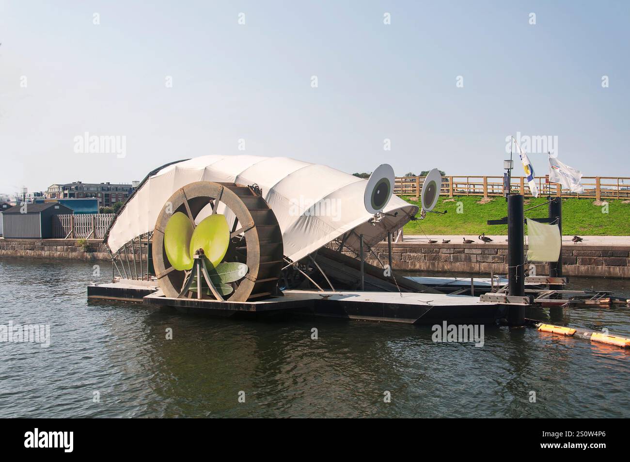 the landmark inner harbor waterwheel in the city of Baltimore maryland ...