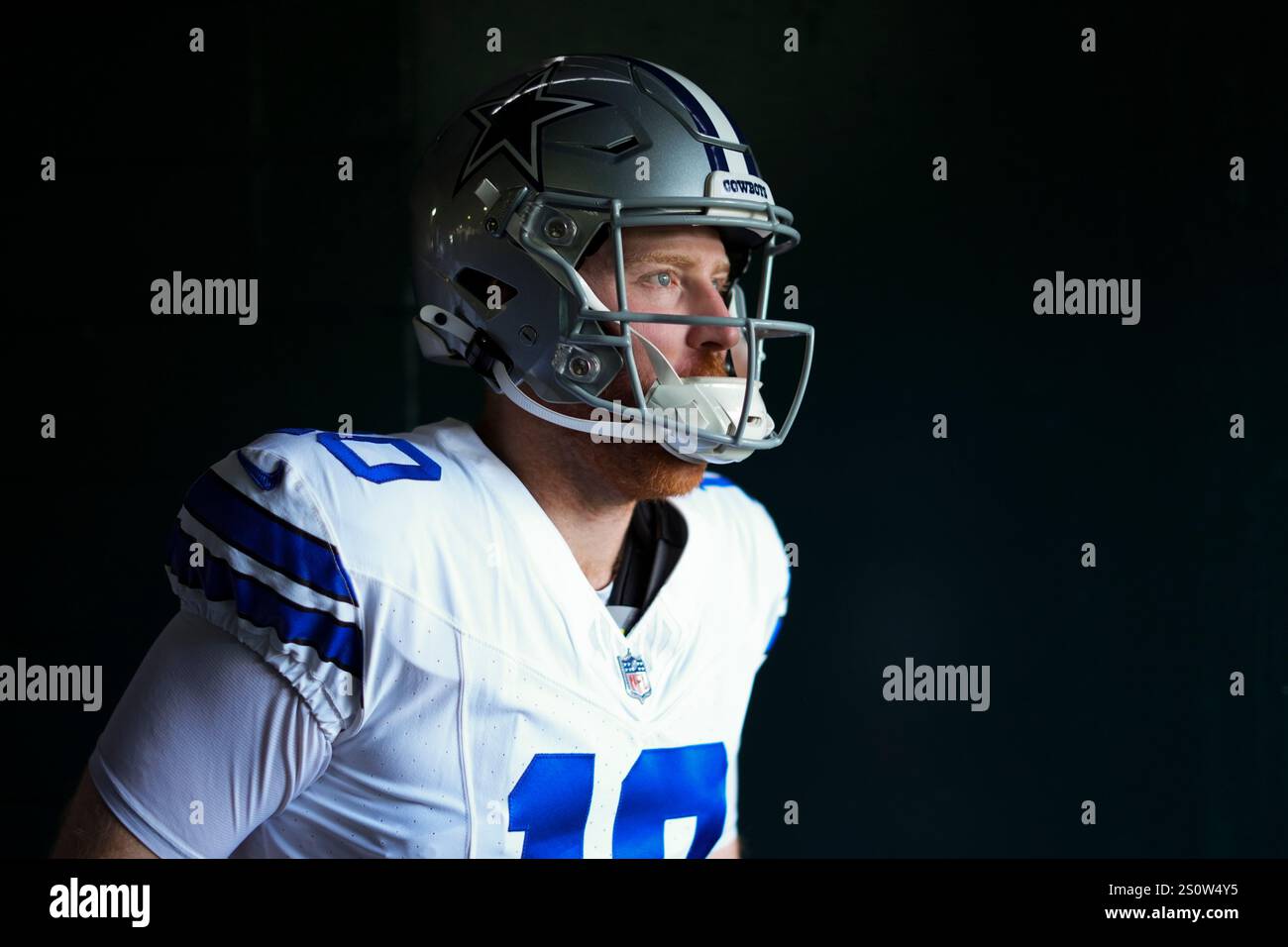 Dallas Cowboys quarterback Cooper Rush takes the field to work out ...