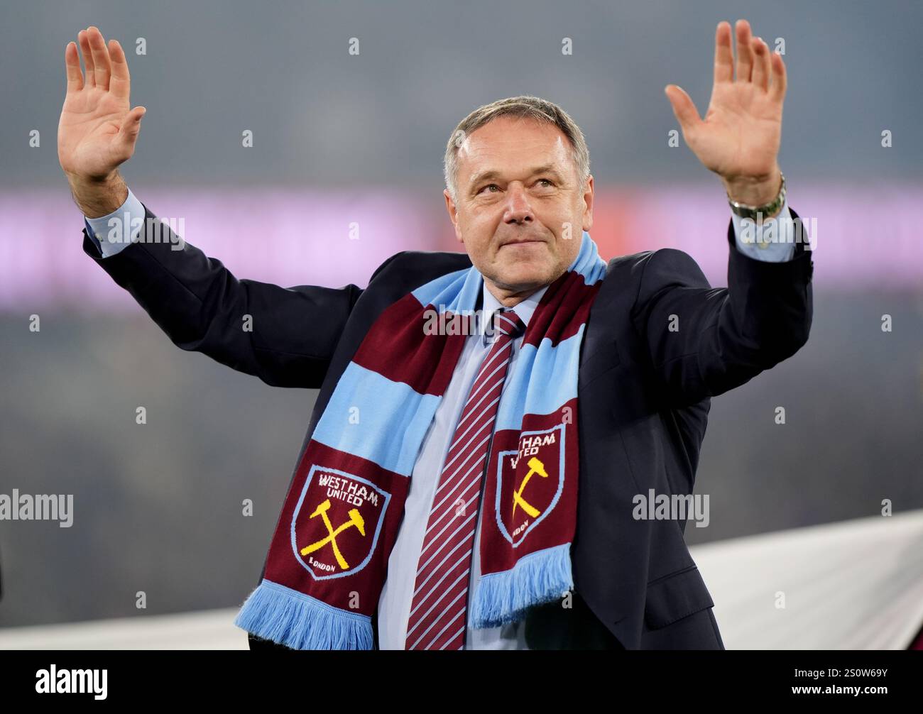 Former West Ham United goalkeeper Ludek Miklosko, on the pitch before ...