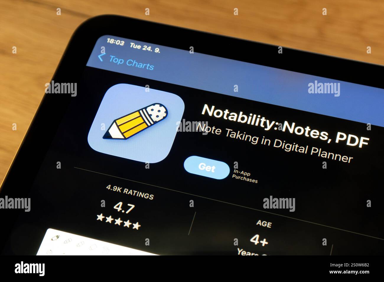 OSTRAVA, CZECHIA - SEPTEMBER 24, 2024: App store with Notability note ...