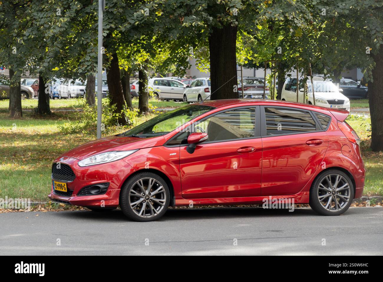 OSTRAVA, CZECHIA - OCTOBER 4, 2023: Ford Fiesta 6th generation ST-Line ...