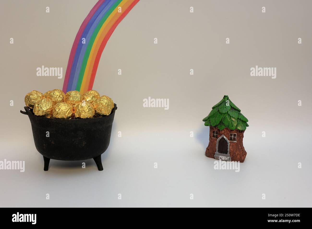 Leprechaun's Pot Of Gold On A Simple White Background For St. Patrick's ...