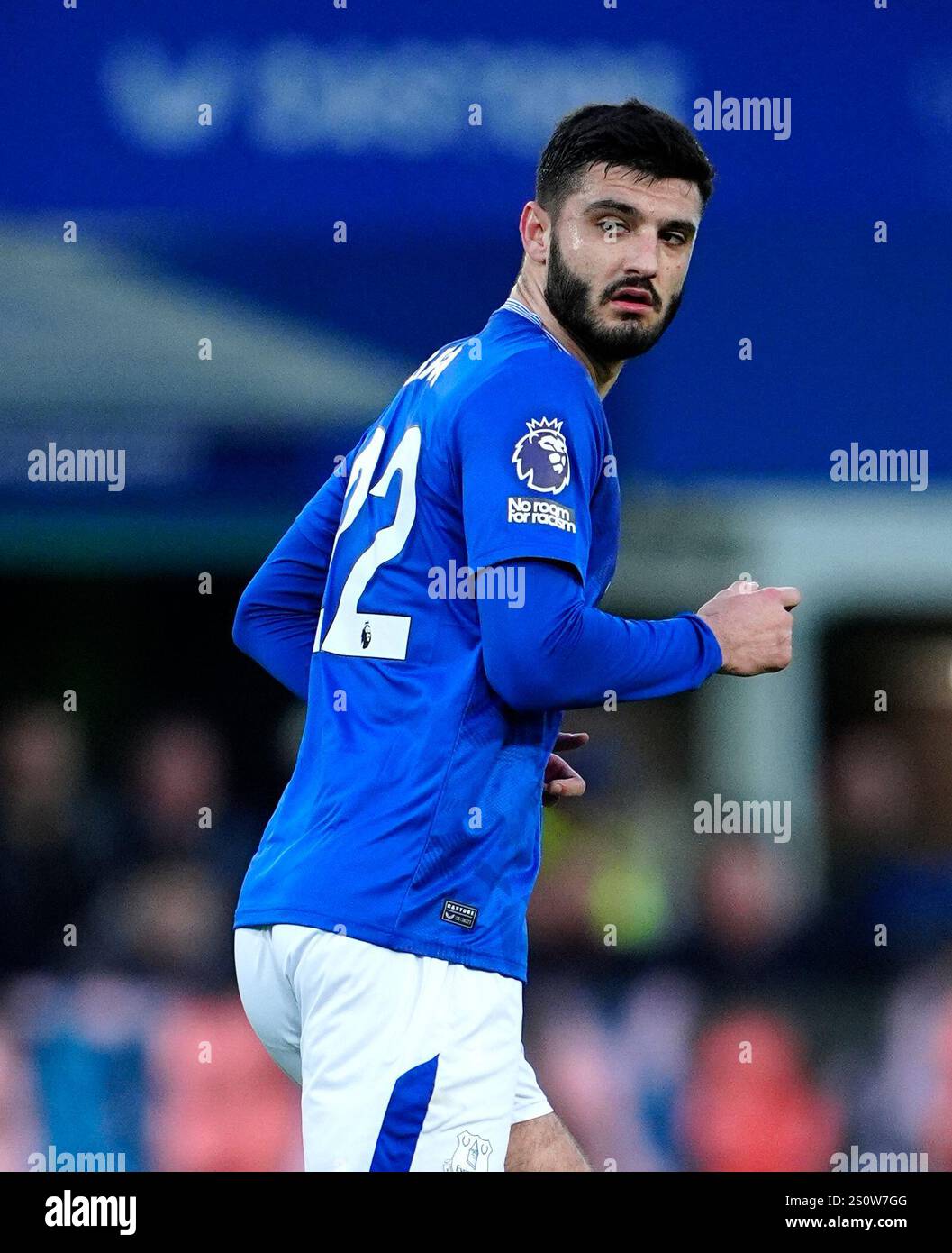 Everton's Armando Broja during the Premier League match at Goodison ...