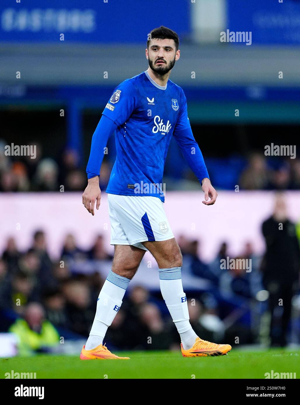 Everton's Armando Broja during the Premier League match at Goodison ...