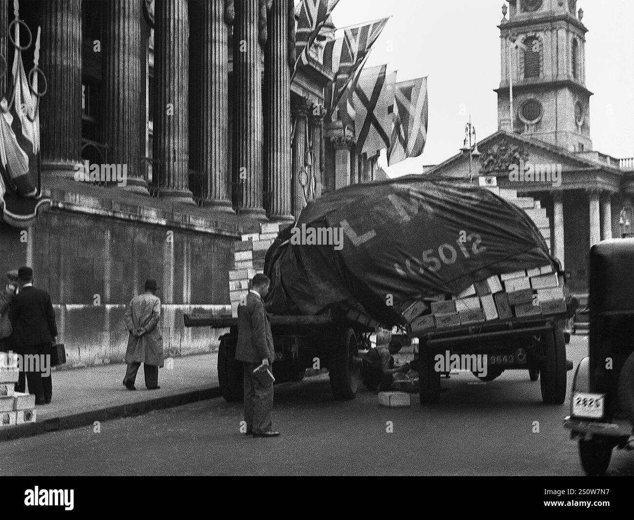 A lorry is repaired after shedding its load near St Martin-in-the ...