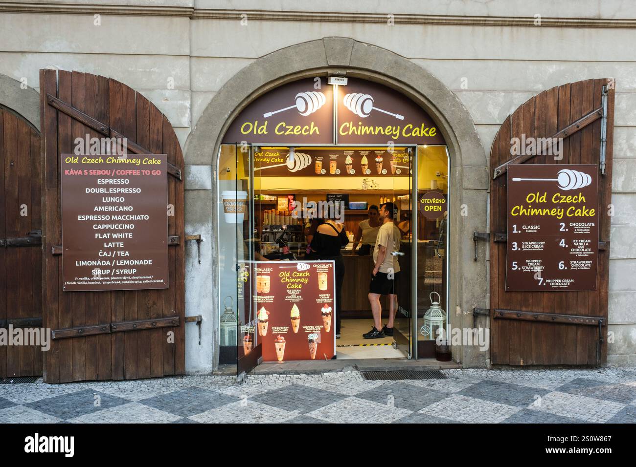 Old Czech Chimney Cake (Trdelnik) Shop, Prague, Mala Strana (Lesser ...