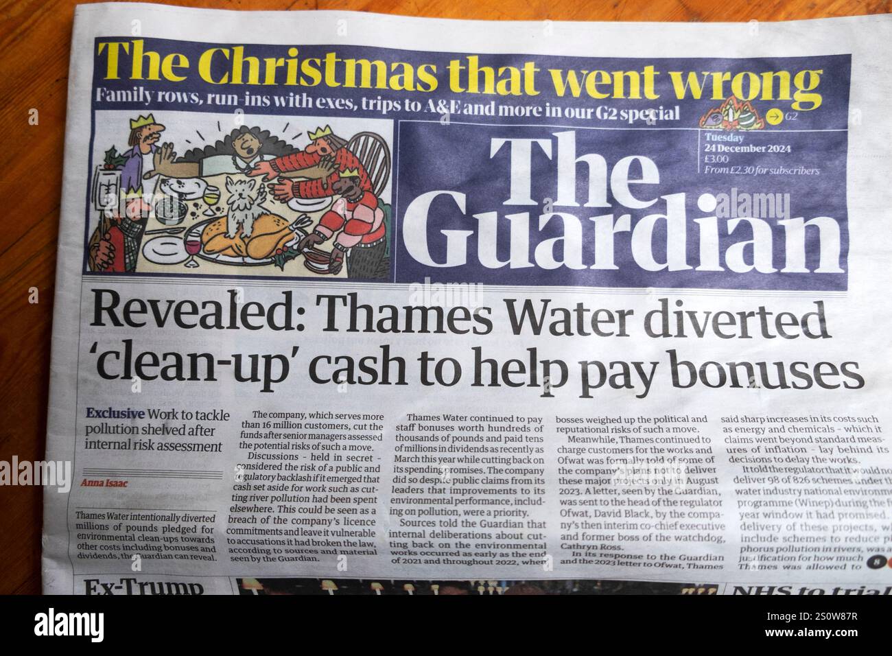 'Revealed: Thames Water diverted 'clean-up' cash to help pay bonuses ...