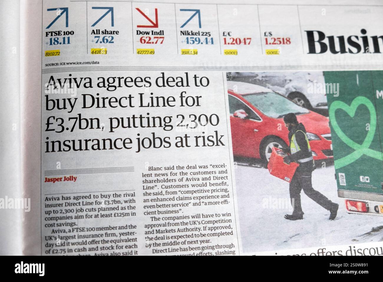 'Aviva agrees deal to buy Direct Line for £3.7bn, putting 2,300 ...