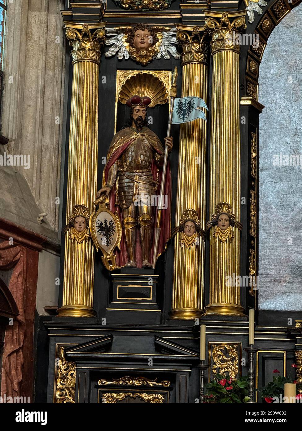 Tyn Church, Statue on left side of Main Altar. Prague, Czech Republic ...