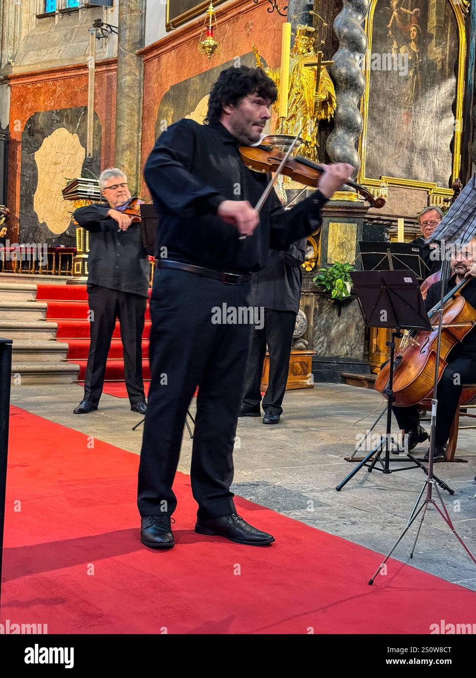 First Violinist, Prague Philharmonic Chamber Orchestra, Performing in the Tyn Church, Prague ...
