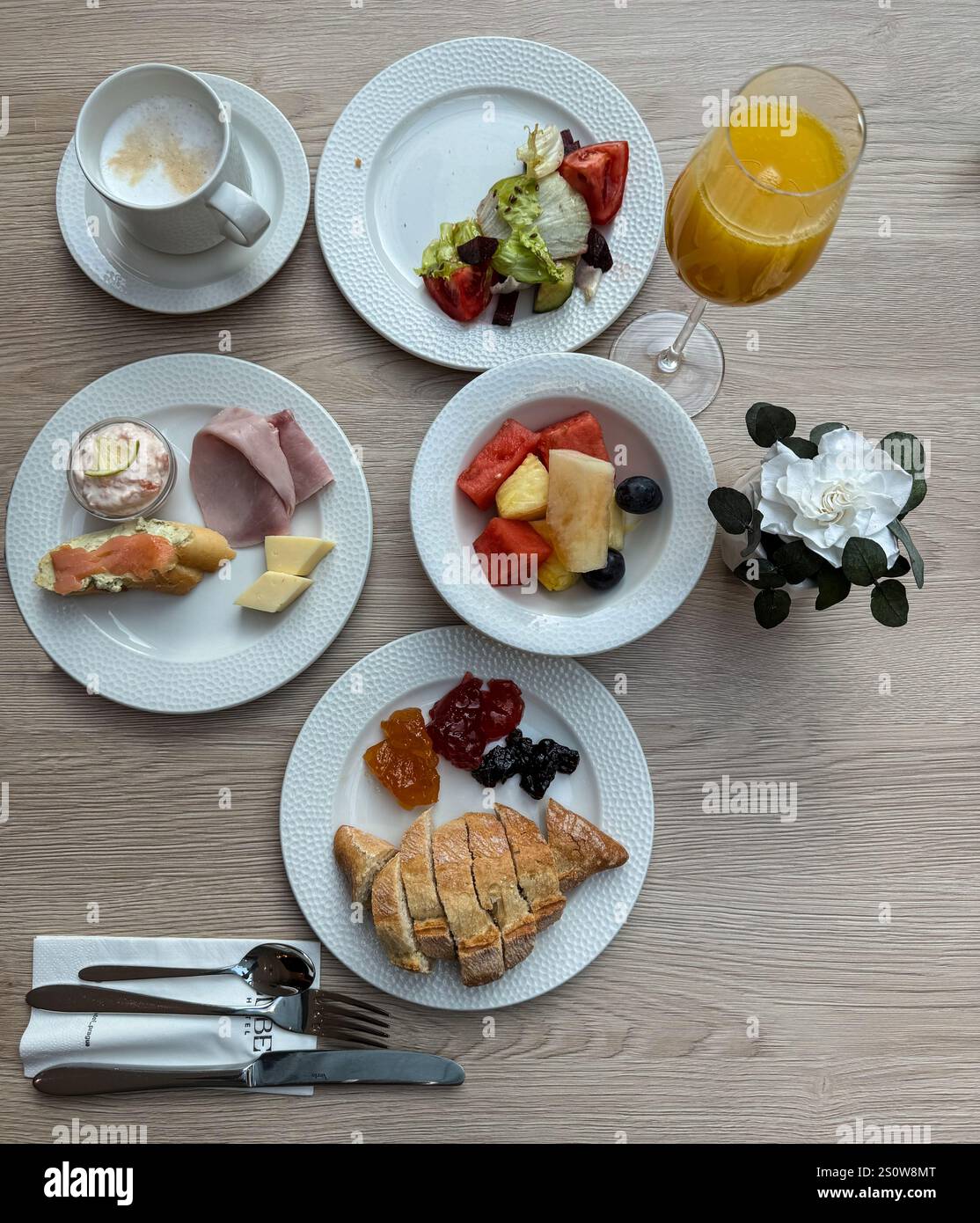 Prague, Czech Republic, Czechia. Buffet Breakfast: Fruit, Coffee ...