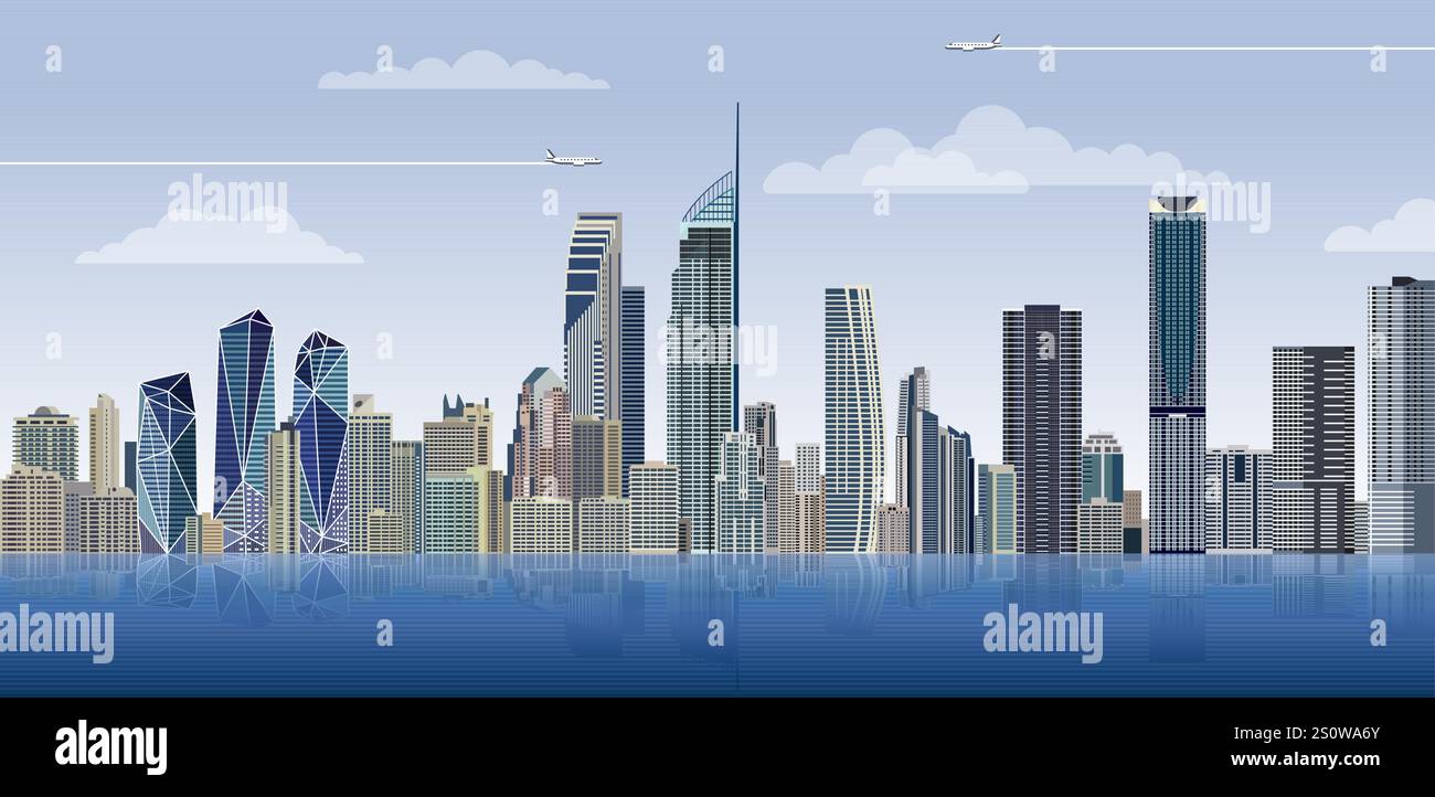 Dusk on coast Stock Vector Images - Alamy