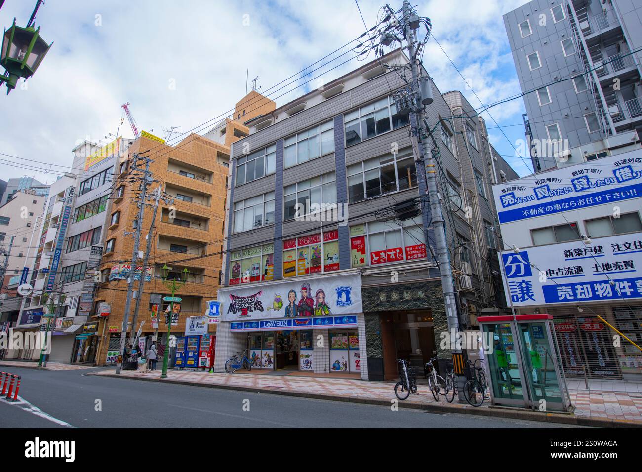 Modern commercial buildings on Nansan dori Avenue near Sakai suji ...