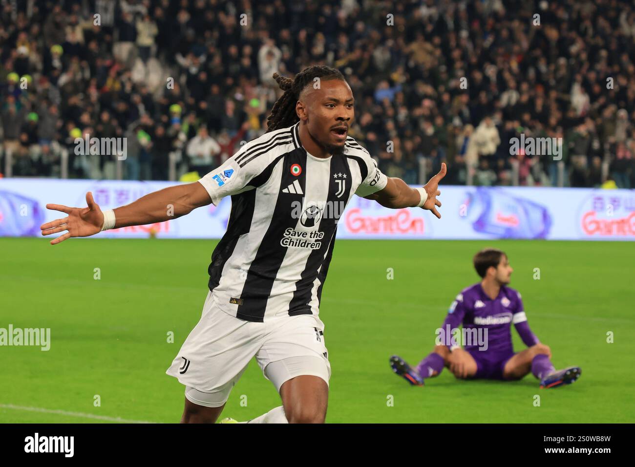 Turin, Italy. 29th Dec, 2024. Kephren Thuram (Juventus FC) celebrates ...