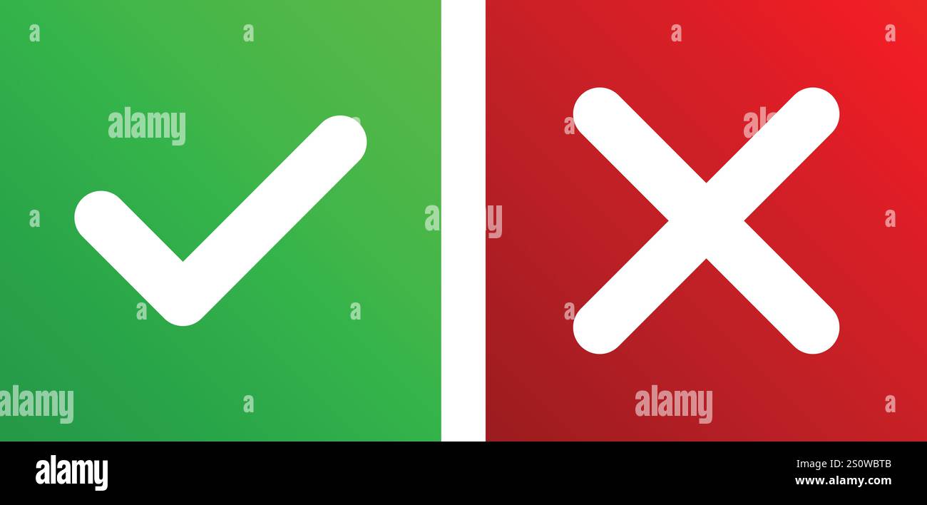 Check mark icon button set. Check box icon with right and wrong buttons ...