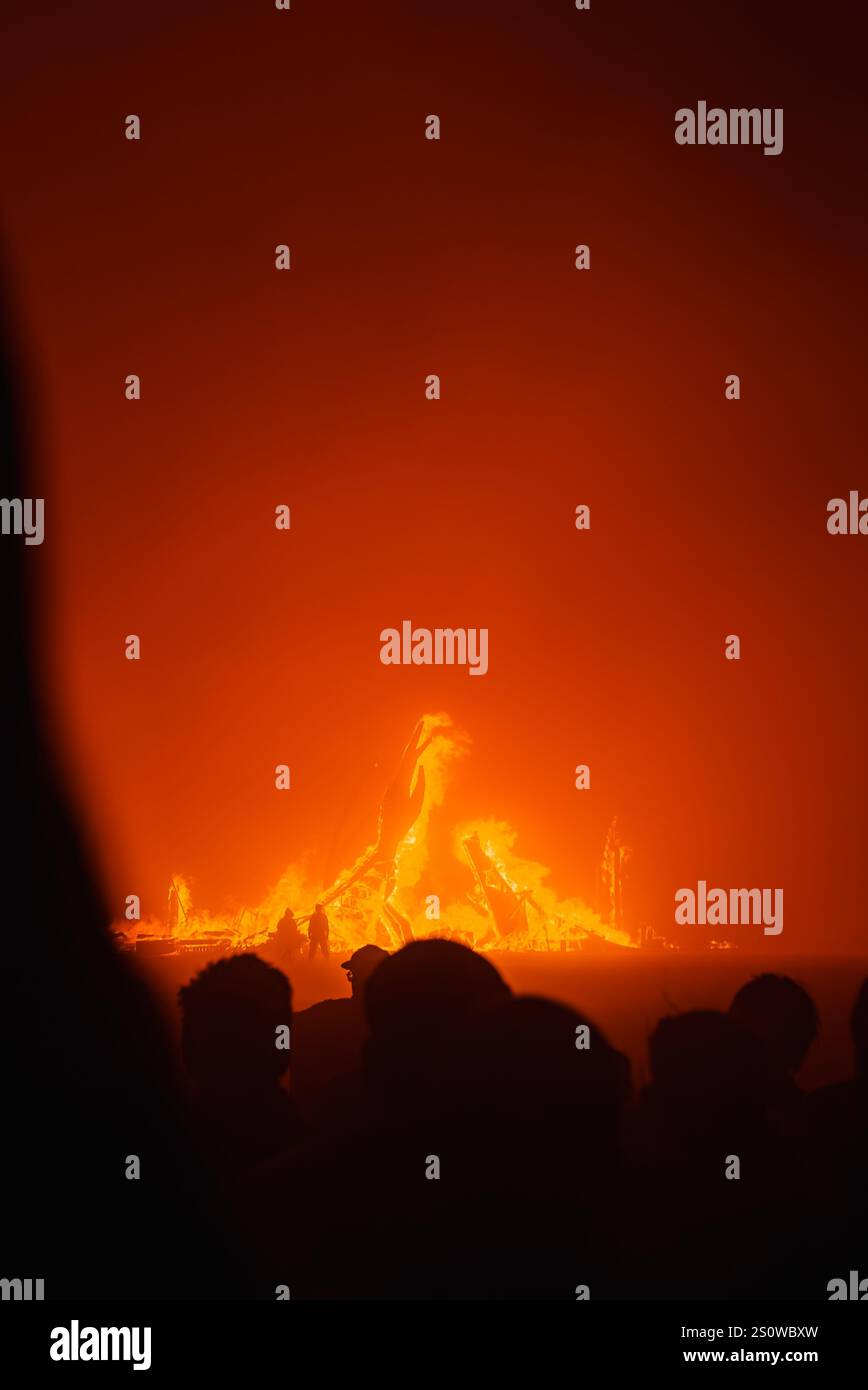 Large Fire Illuminates Night Sky at Burning Man Festival in Nevada ...
