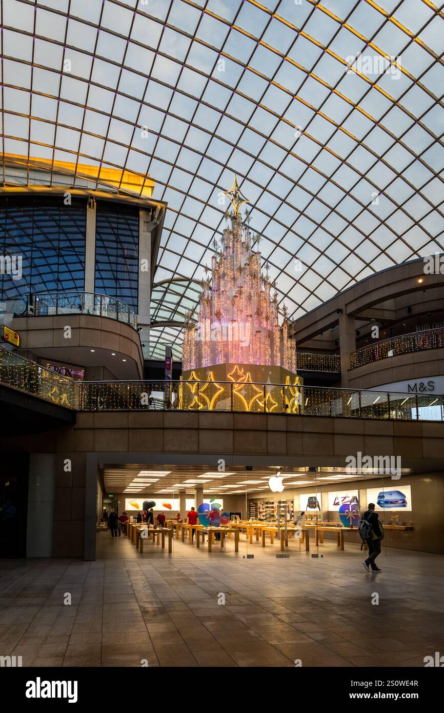 LEEDS, UK - DECEMBER 24, 2024. The interior of the Trinity Shopping Centre in Leeds city centre ...