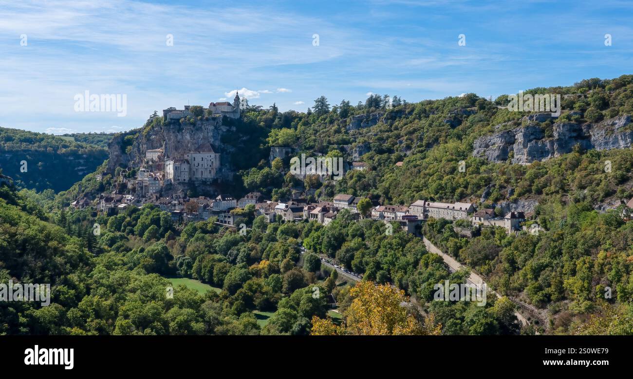 Rocamadour, a french village and castle built on a cliff in the Lot ...