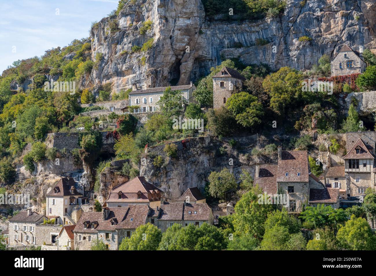 Rocamadour, a french village and castle built on a cliff in the Lot ...