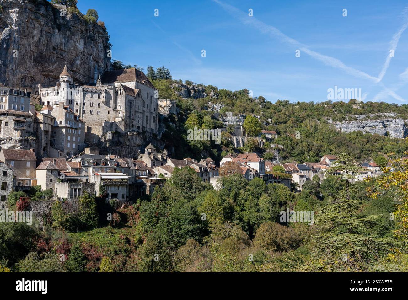Rocamadour, a french village and castle built on a cliff in the Lot ...