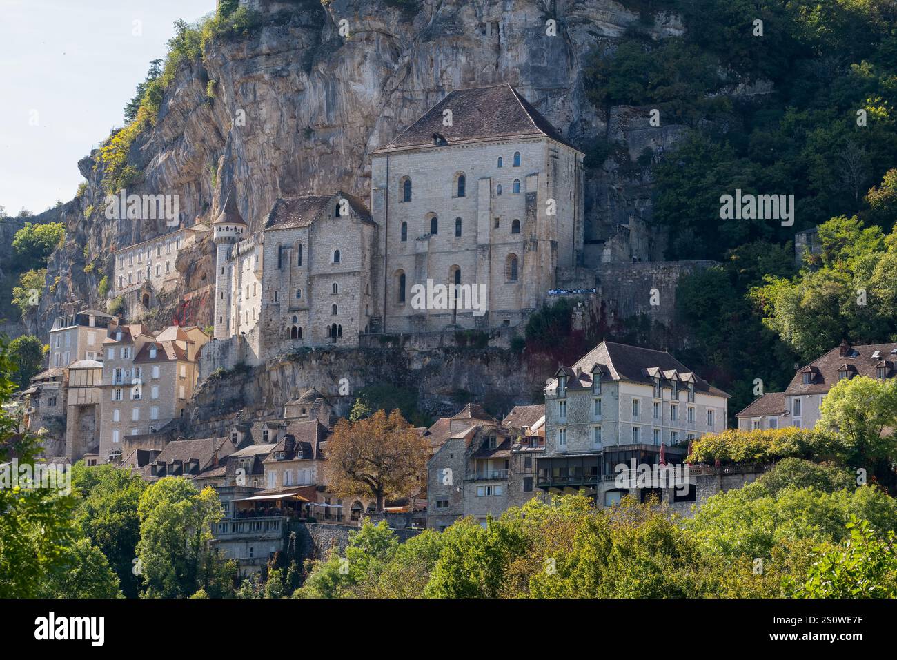 Rocamadour, a french village and castle built on a cliff in the Lot ...