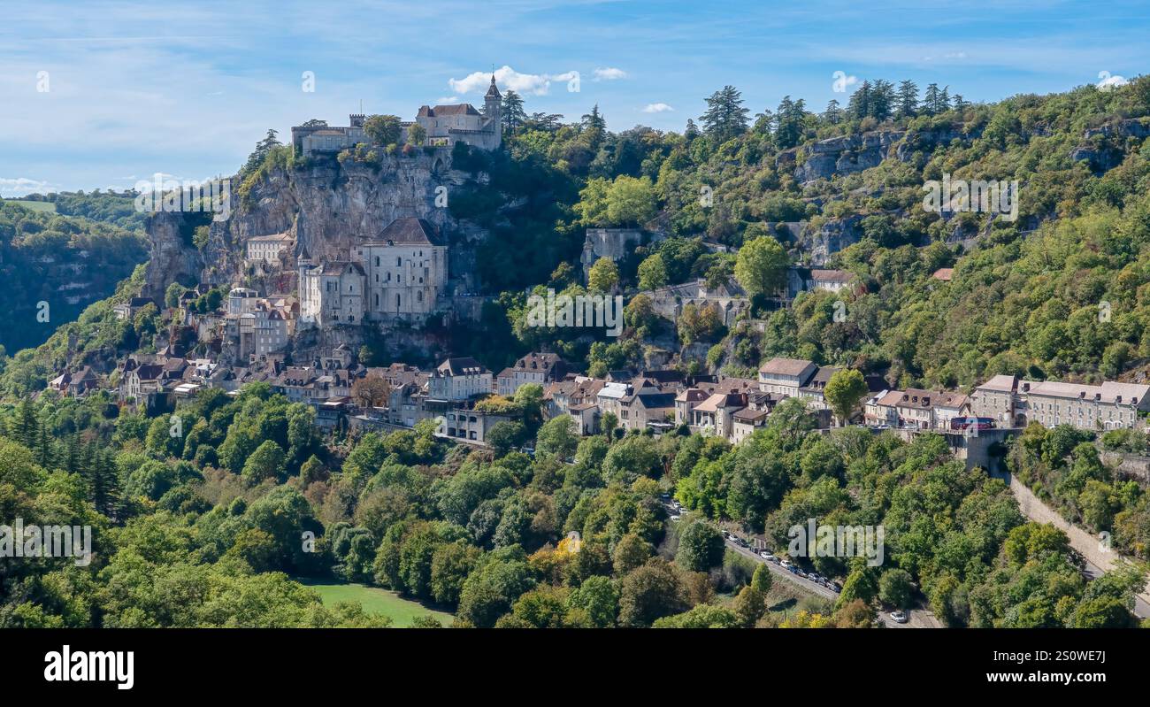 Rocamadour, a french village and castle built on a cliff in the Lot ...
