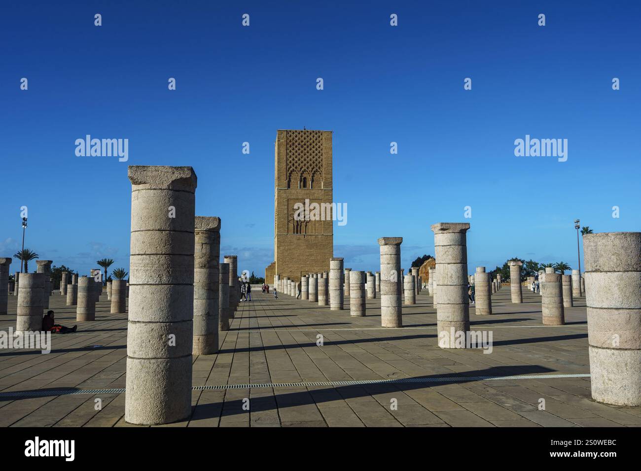 MOROCCO. RABAT. THE HASSAN TOWER ON THE YACOUB AL-MANSOUR ESPLANADE ...