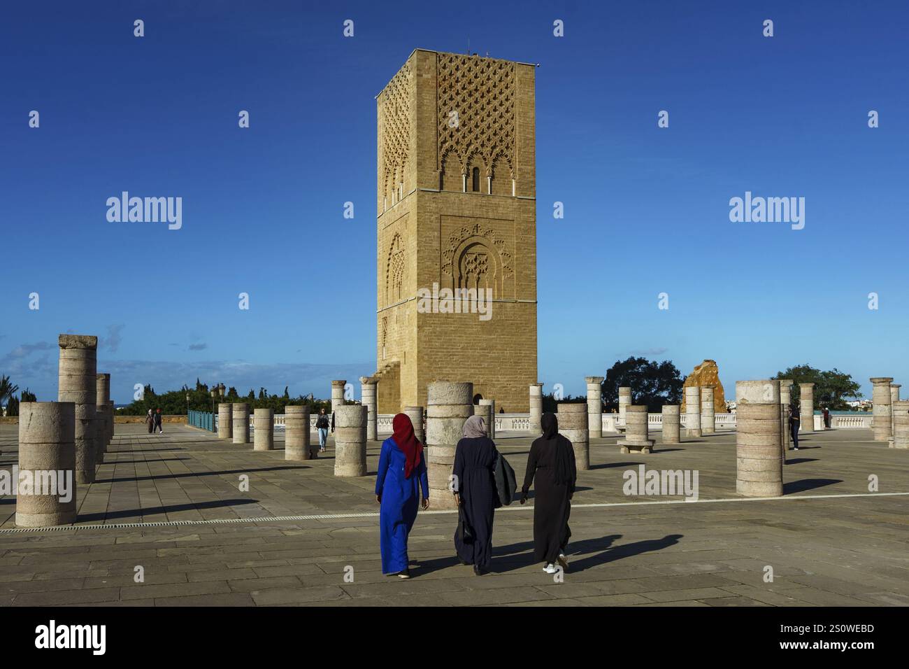 MOROCCO. RABAT. THE HASSAN TOWER ON THE YACOUB AL-MANSOUR ESPLANADE ...