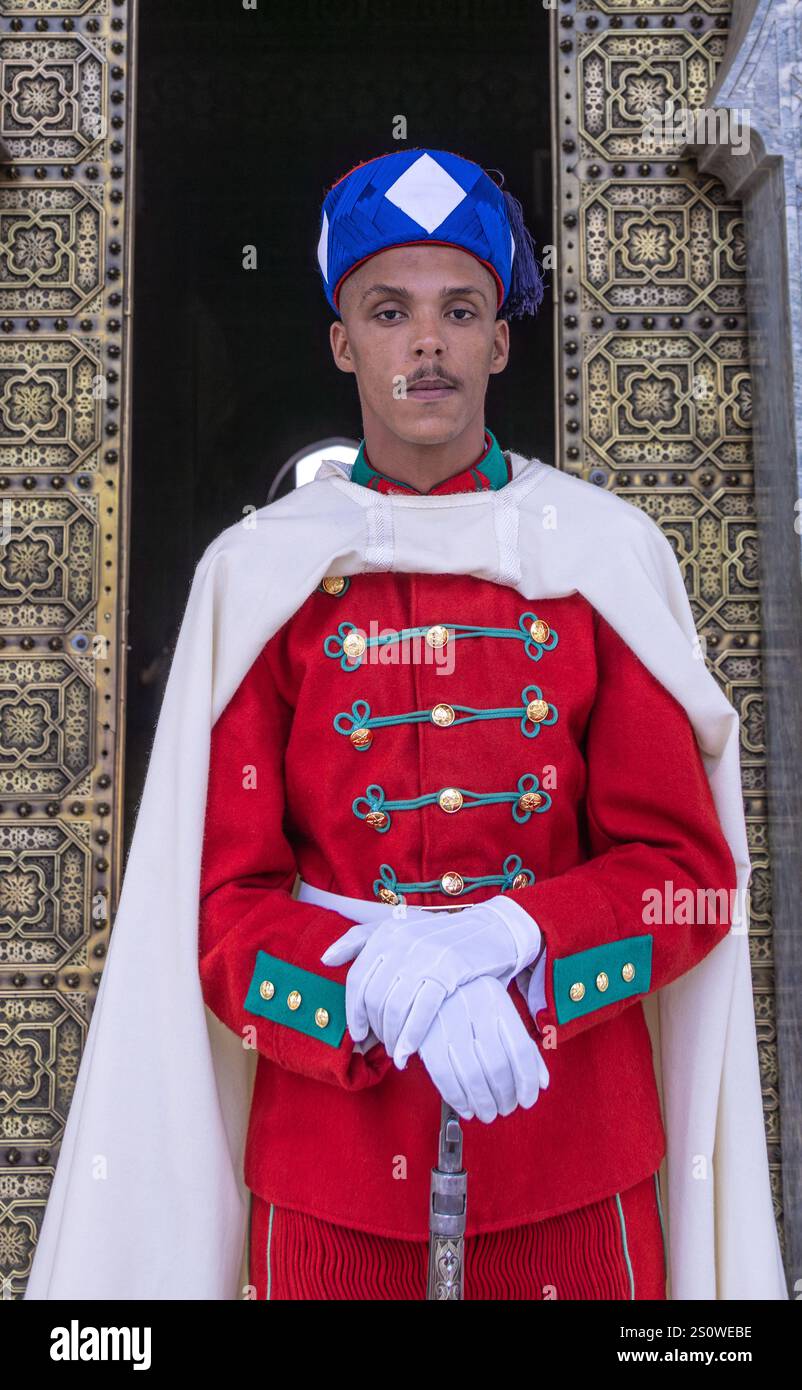 MOROCCO. RABAT. ROYAL GUARD OF THE MOHAMMED V MAUSOLEUM, A ROYAL ...